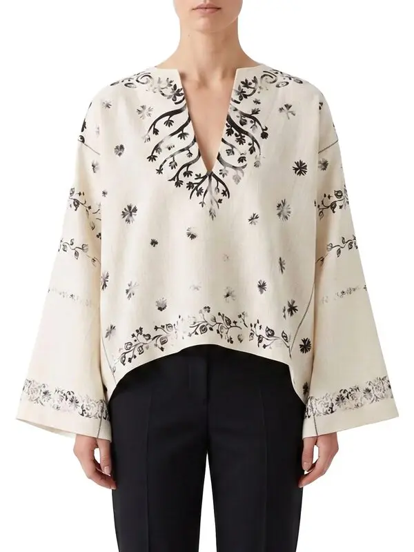 Alberta Ferretti Printed Blouse - White