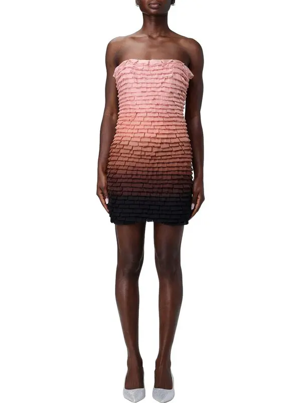 Elisabetta Franchi Ombre Ruffled Mini Dress - Nude