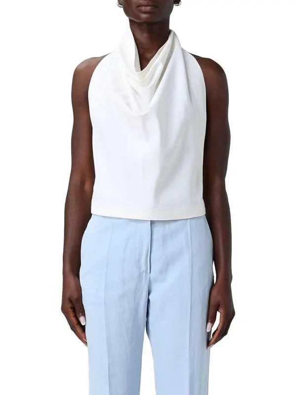 Carven Draped Halter Neck Top - White