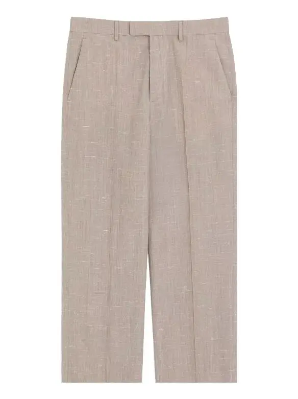 Valentino Garavani Boutonné Wool Pants - Light Grey
