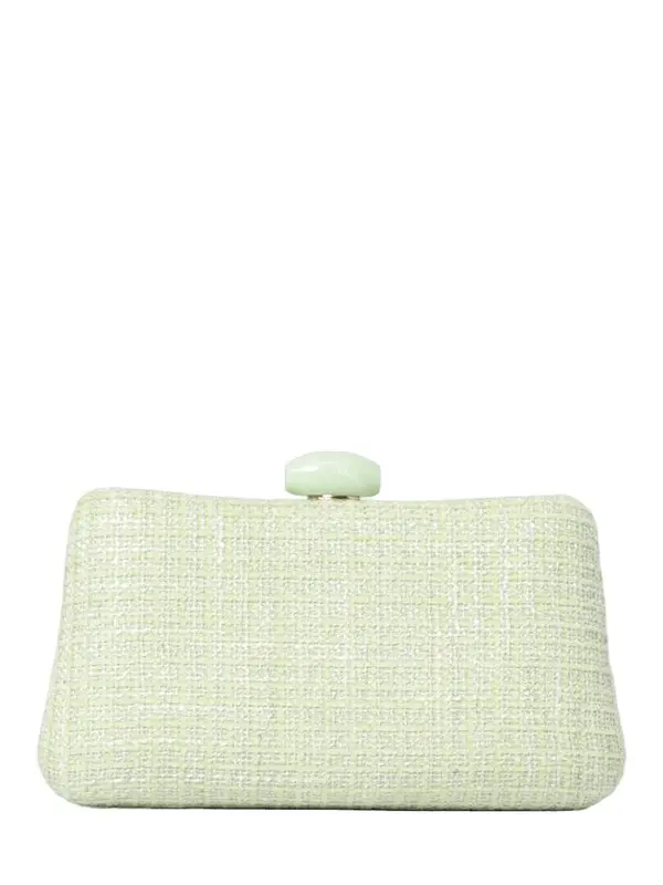 TWENTY FOURHAITCH Textured Clutch With Clasp - Green