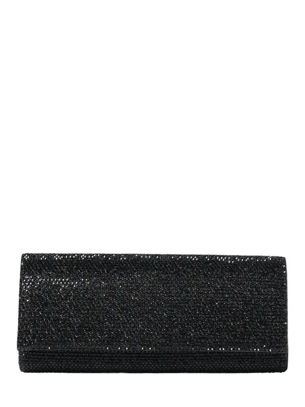 TWENTY FOURHAITCH Embellished Clutch With Tone Chain Strap - Black