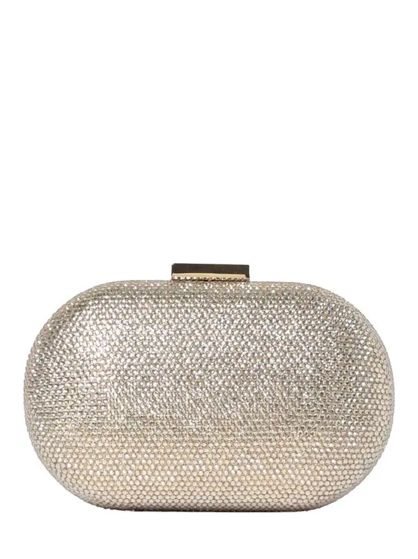 TWENTY FOURHAITCH Embellished Clutch With Clasp - Gold