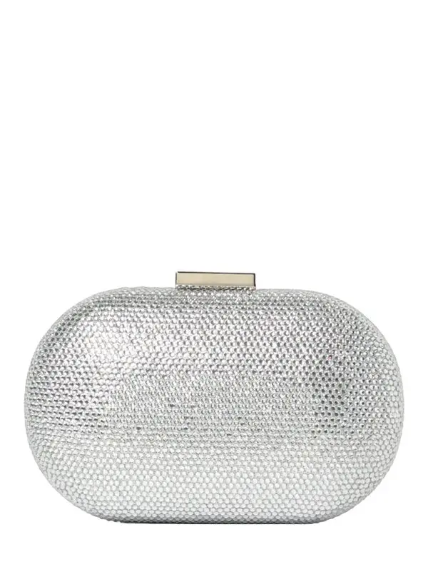 TWENTY FOURHAITCH Embellished Clutch With Clasp - Silver