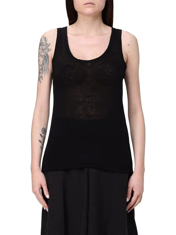 120% Lino Sleeveless Tank Top - Black