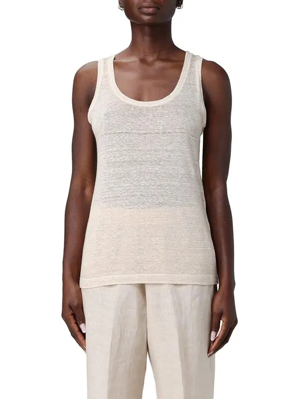 120% Lino Sleeveless Tank Top - Ecru