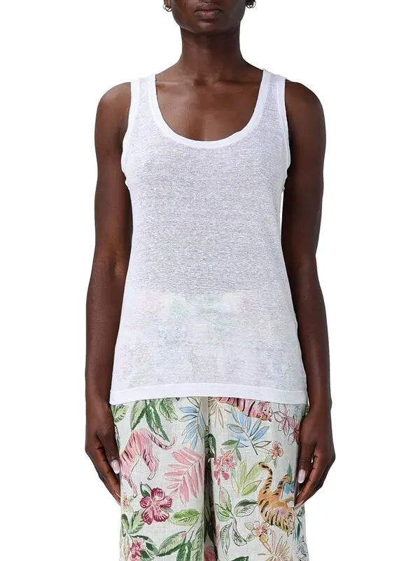120% Lino Sleeveless Tank Top - White