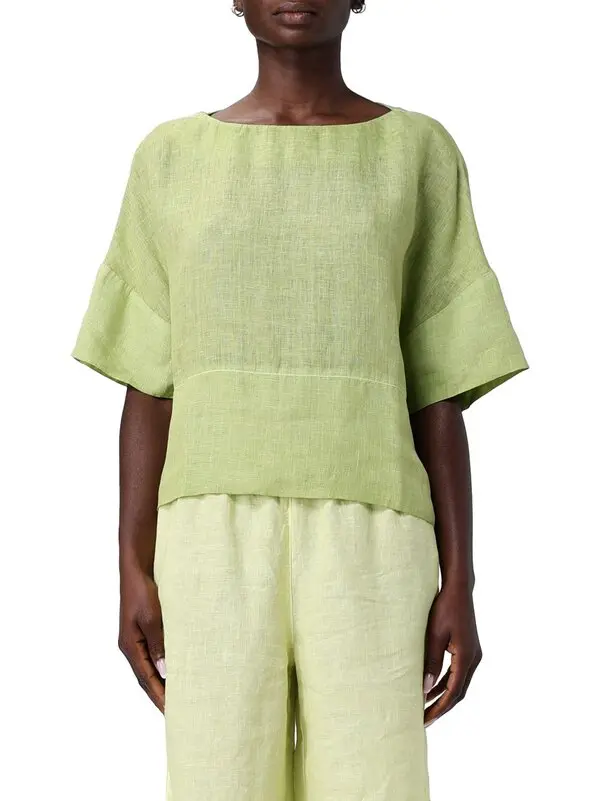 120% Lino Linen Top - Apple Green