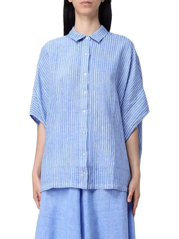 120% Lino Striped Shirt - Avion