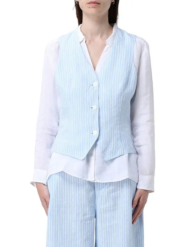 120% Lino Waistcoat - Gnawed Blue
