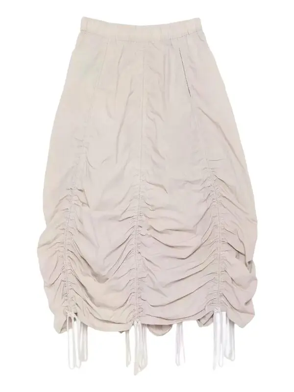 LAUREN MANOOGIAN Ruched Drawstring Skirt - Neutrals