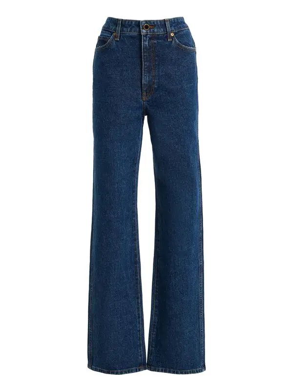 Khaite Danielle Stretch High-rise Stovepipe Jeans - Medium Wash