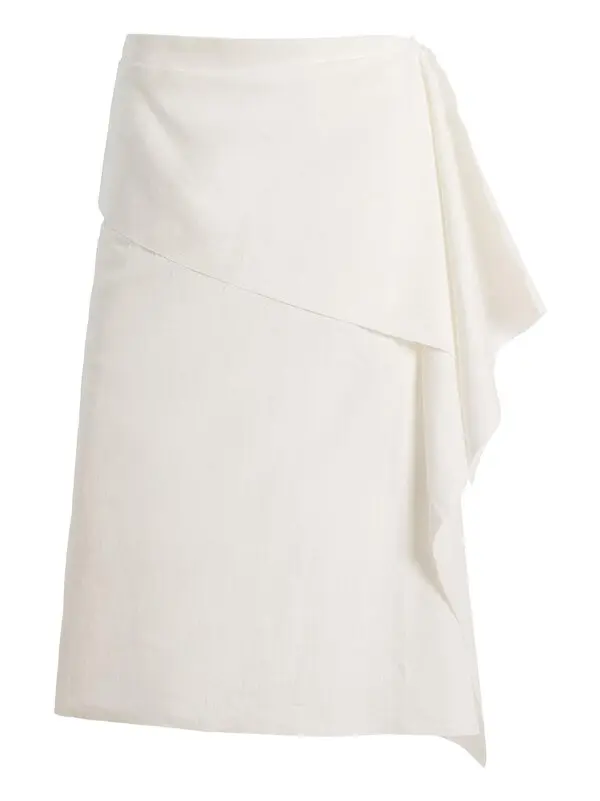 NICCOLÃ² PASQUALETTI Niccolò Pasqualetti Draped Linen-cotton Midi Skirt - White