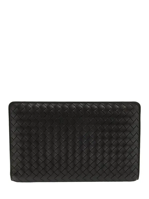 Bottega Veneta Agenda Intrecciato Leather Clutch - Brown