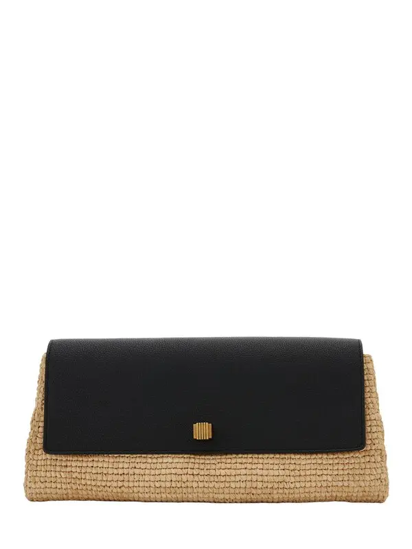 Khaite Audrey Raffia Clutch - Black