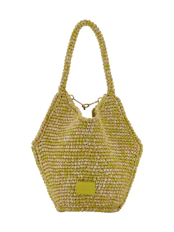 Khaite Lotus Mini Raffia Tote Bag - Yellow