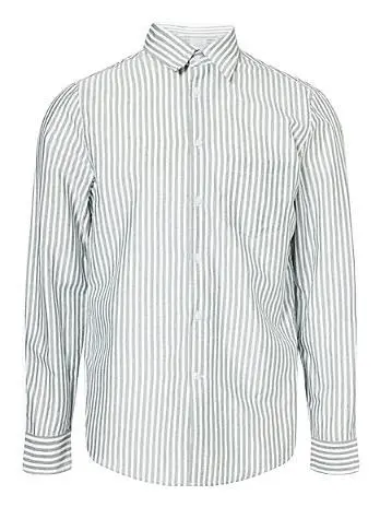 RAITH Abilo Striped Woven Shirt - Green/ecru