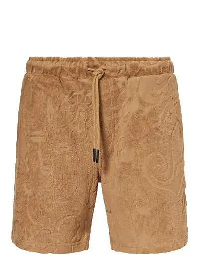 Oas Porto Devoré Cotton-blend Shorts - Lt-brown