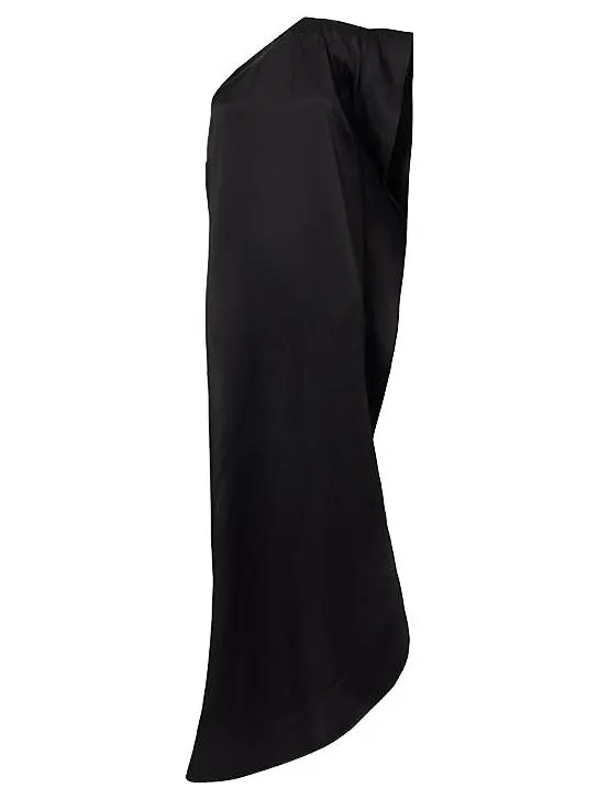 Stella McCartney Asymmetric Satin Midi Dress - Black