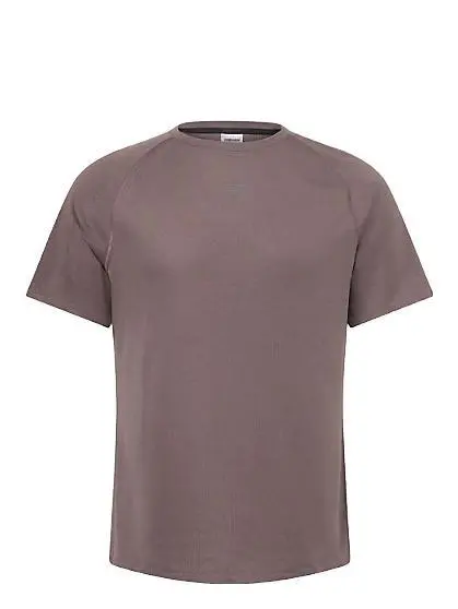 GYMSHARK Hybrid Engineered Jacquard Stretch-woven T-shirt - Gs Cool Brown