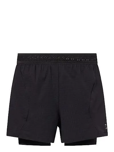GYMSHARK Logo Print 2-in-1 Woven Running Shorts - Gs Black