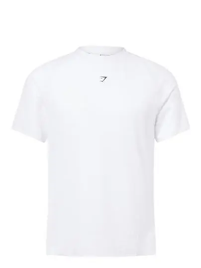 GYMSHARK Hybrid Engineered Jacquard Stretch-woven T-shirt - Gs White