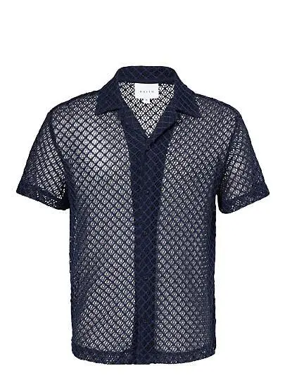 RAITH Marcelo Open-knit Cotton Shirt - Navy