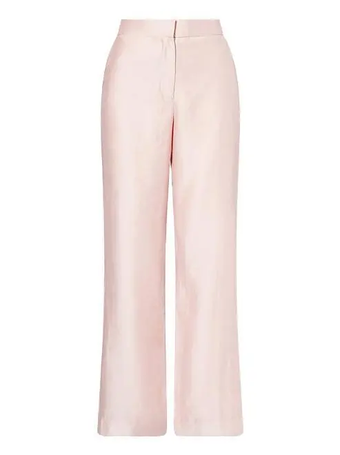 ABADIA Relaxed Tailored Wide Leg Trousers - Pink