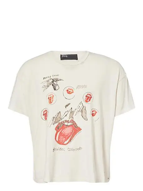 PALY HOLLYWOOD Red Rocks Graphic-print Cotton T-shirt - Cream