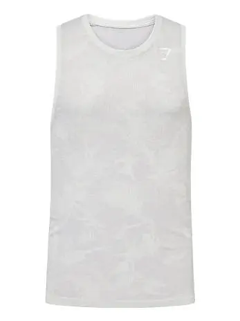 GYMSHARK Geo Seamless Tank Top - Light Grey/ Smokey Grey