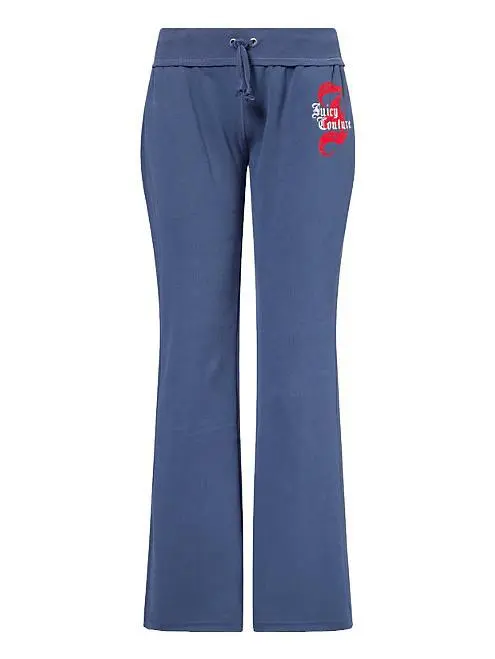 Juicy Couture Relaxed Fit Flared Cotton-fleece Jogging Bottoms - Mood Indigo