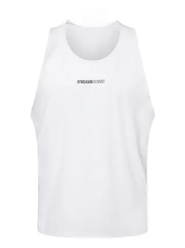 GYMSHARK Running Logo-print Stretch-woven Tank Top - Gs White