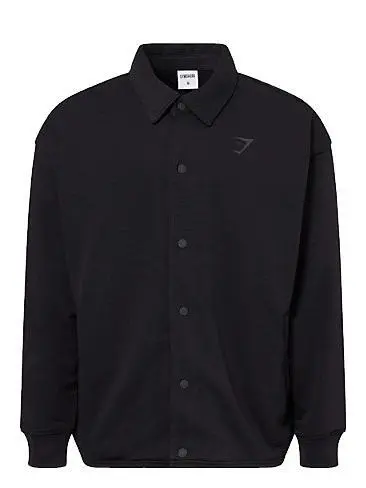 GYMSHARK Logo-print Cotton-blend Jacket - Gs Black/gs Asphalt Grey