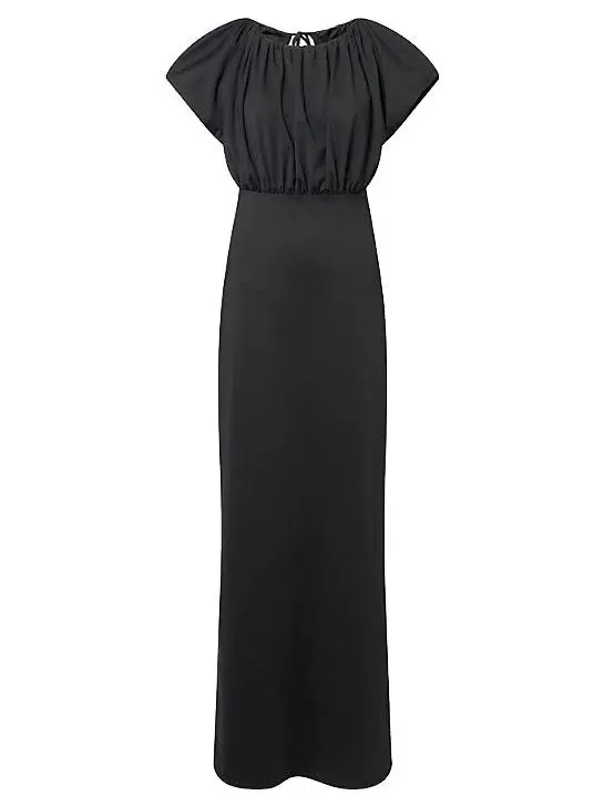 4TH & RECKLESS Violet Open-back Satin Maxi Dress - Black