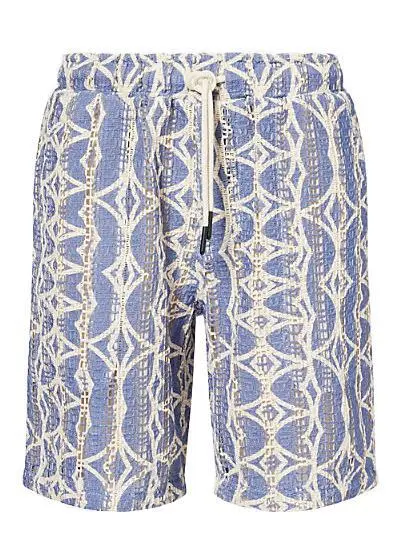 Oas Nicola Cotton Crochet Shorts - Blue