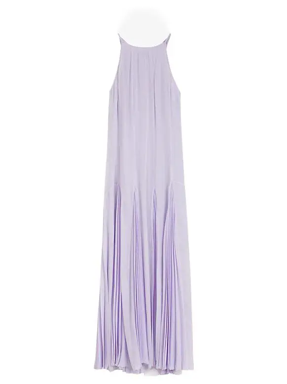 BOSS Sleeveless Pleated Woven Maxi Dress - Open Purple