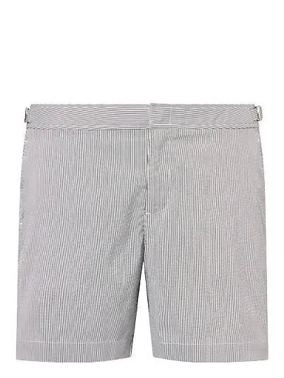 Orlebar Brown Bulldog Pinstripe Swim Shorts - Charcoal/white Stripe