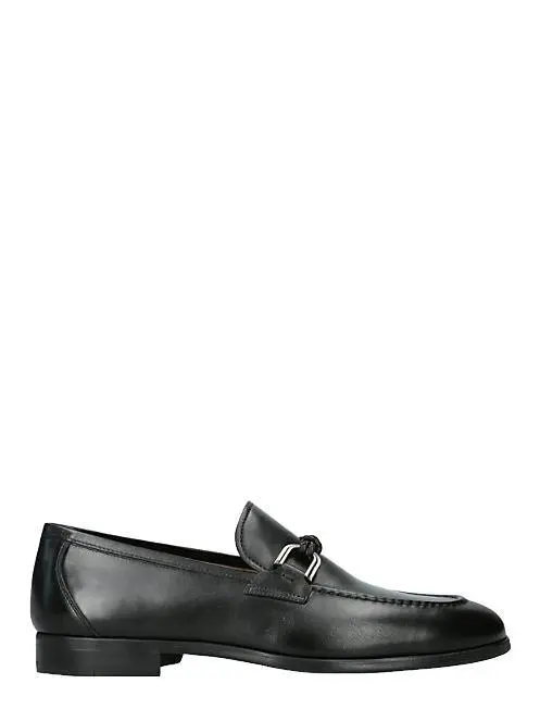 Magnanni Leather Horsebit Loafers - Black