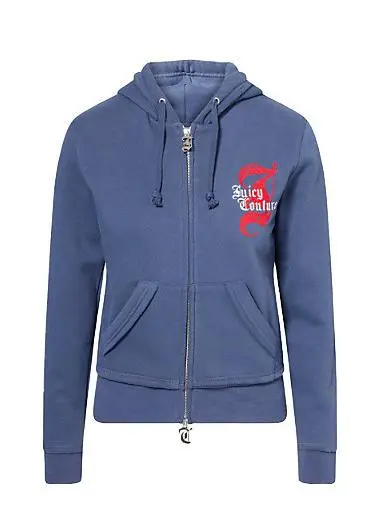 Juicy Couture Zip-up Cotton-fleece Hoody - Mood Indigo
