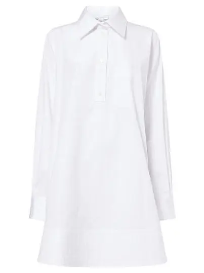 Stella McCartney Relaxed-fit Cotton Mini Shirt Dress - Pure White
