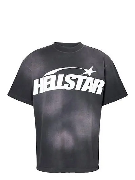 HELLSTAR Crystal-embellished Logo Cotton T-shirt - Black