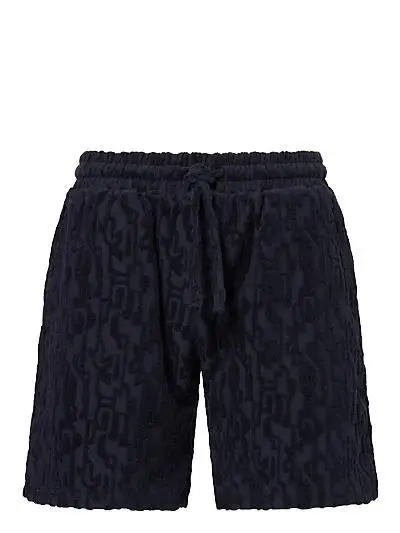 RAITH Fausto Flocked Cotton-blend Shorts - Navy