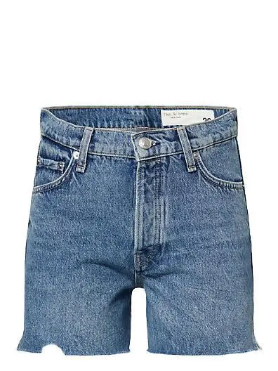 Rag & Bone Vintage Frayed-hem Denim Shorts - Flora