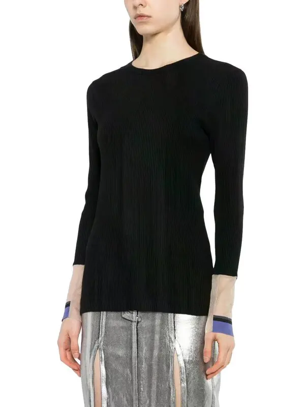 TOGA TOO Ribbed Long Sleeve Sweater - Black