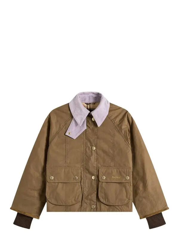 Barbour Cropped Beadnell Wax Jacket - Tan