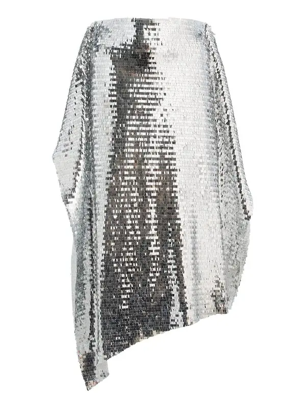 NICCOLO PASQUALETTI Collage Sequined Midi Skirt - Silver