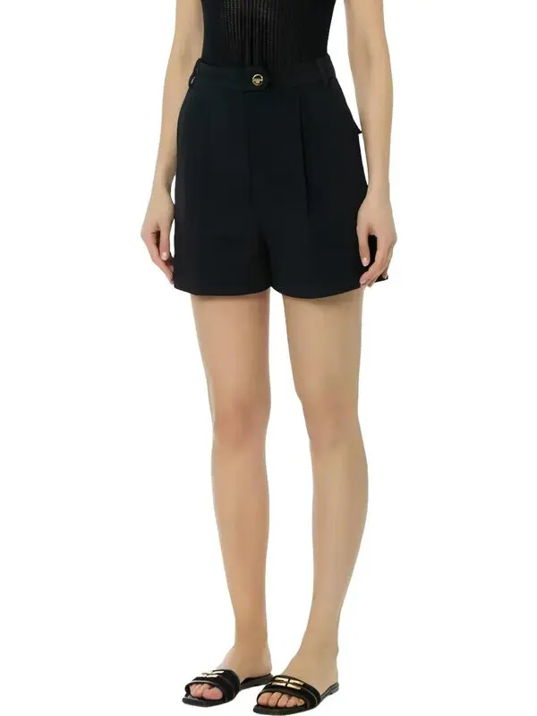 Elisabetta Franchi Gabardine Buttoned Shorts - Black