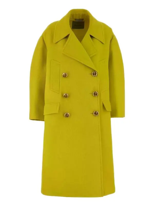 Balenciaga Double-breasted Wool Coat - Yellow