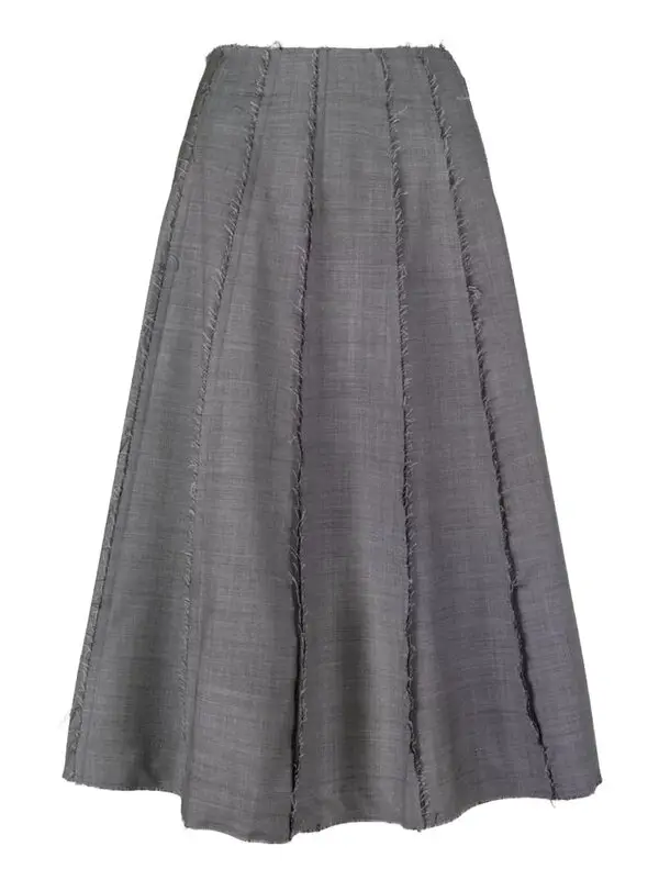 NINE:INTHE:MORNING Frayed Detail A-line Skirt - Grey