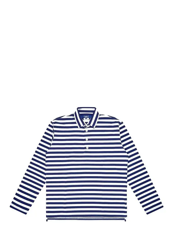 JUNYA WATANABE COMME DG Striped Long-sleeved Cotton Polo Shirt - Multi